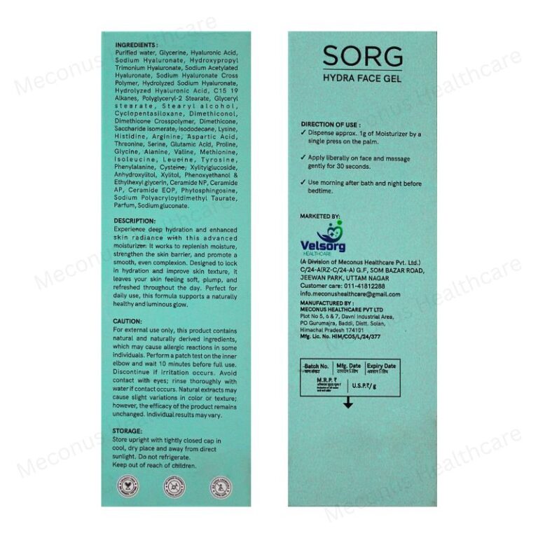 Sorg Hydra Face Gel - Meconus Healthcare
